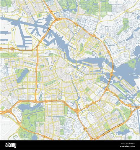 Road Map Of Amsterdam In Netherlands Contains Layered Vector With