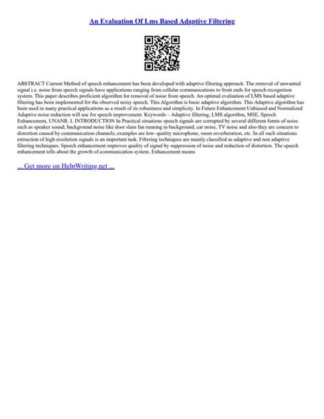 an evaluation of lms based adaptive filtering pdf