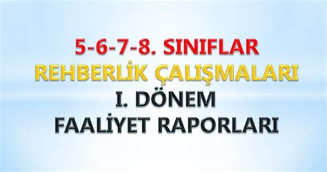 2022 2023 5 6 7 8 Sınıflar I Dönem Rehberlik Faaliyet Raporu Sosyal