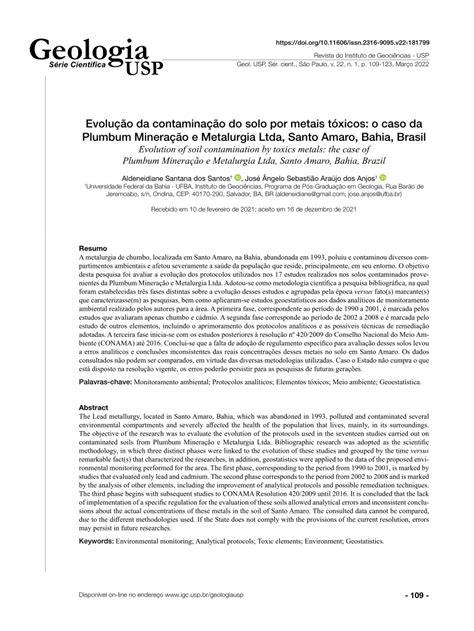 PDF Evolução da contaminação do solo por metais tóxicos o caso da