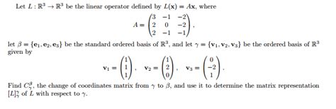 solved let l r 3 r 3 be the linear operator defined by