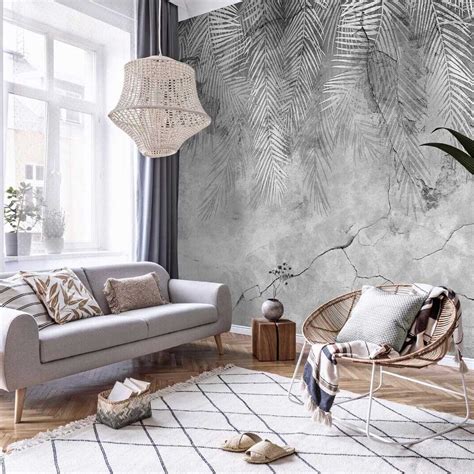 Loft stílusú pálmalevél mintás fotótapéta
