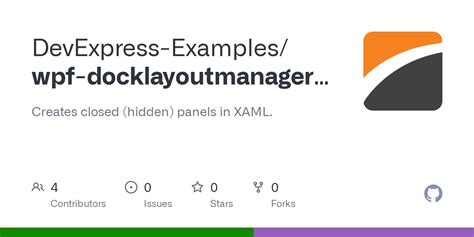 Github Devexpress Examples Wpf Docklayoutmanager Create Closed Hidden