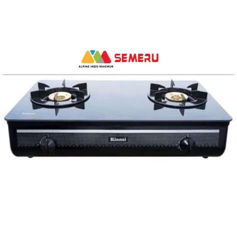 Jual Rinnai Kompor Gas Kaca 2 Tungku Ri 712Ga B Hitam Murah Shopee