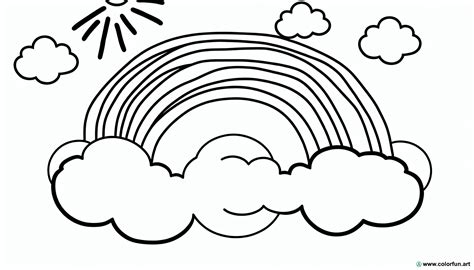 Coloriage d un nuage arc en ciel à Télécharger ou à Imprimer gratuitement