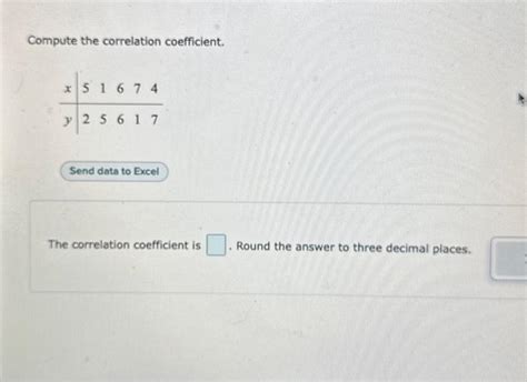 solved compute the correlation coefficient