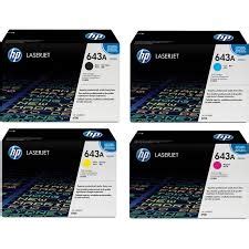 HP 643A Original Toner Cartridge Combo Pack Black Cyan Magenta Yellow