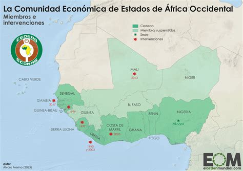 El Mapa De La Cedeao El Bloque Econ Mico De Frica Occidental Mapas
