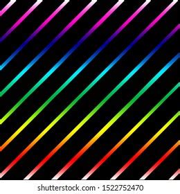 Rainbow Diagonal Stripes On Black Background Stock Illustration