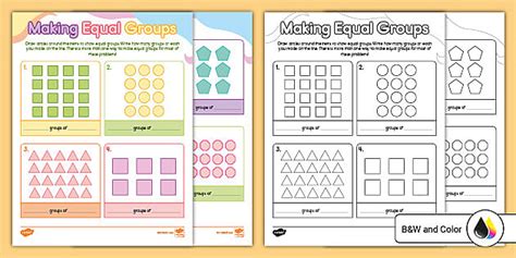Equal Groups Worksheets Math Twinkl USA Teacher Made