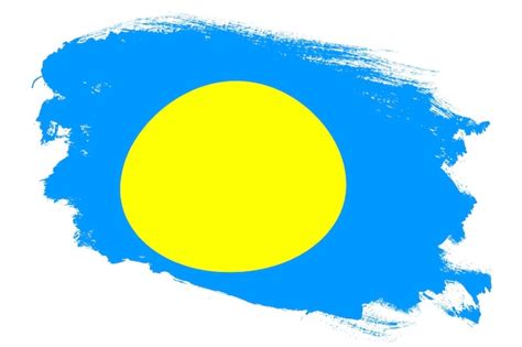 Premium Photo National Flag Of Palau On Grunge Stroke Brush Textured