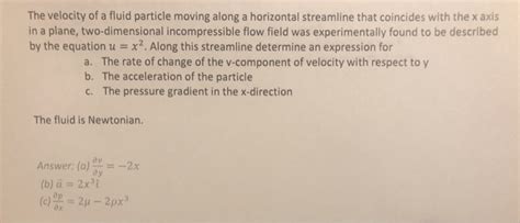 solved the velocity of a fluid particle moving along a
