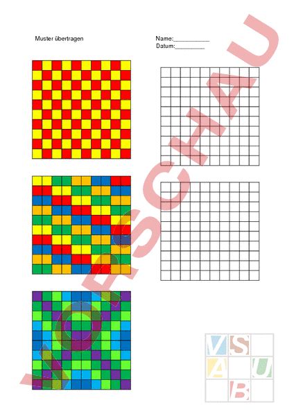 Arbeitsblatt Muster übertragen Geometrie Anderes Thema