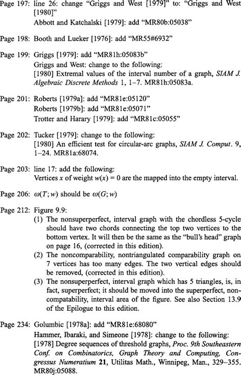 corrections and errata to algorithmic graph theory and perfect graphs the original 1980