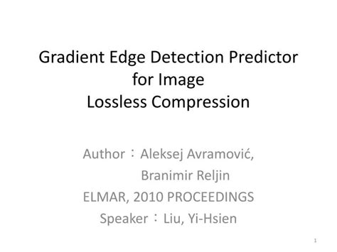 ppt gradient edge detection predictor for image lossless compression powerpoint presentation