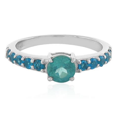 Brasilianischer Blauer Apatit Sterling Silber Ring 0 894ct