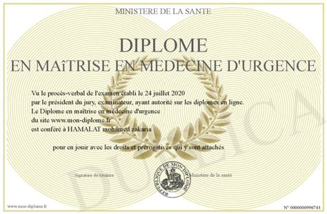Diplome En Maitrise En Medecine D Urgence