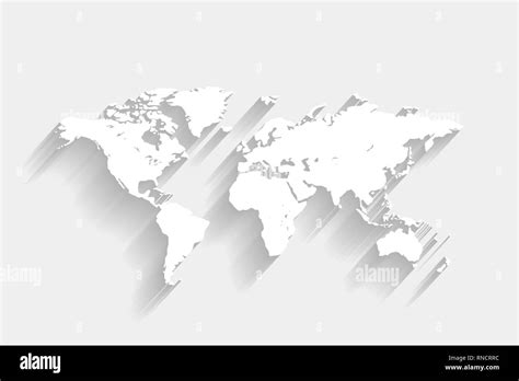 Mapa del mundo en blanco sobre fondo gris vector la ilustración el