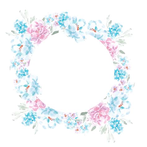 Soft Blue Rose Watercolor Flower Wreath Wedding Flower Flowers PNG