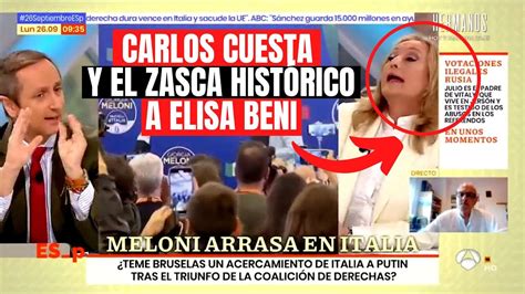 Carlos Cuesta y el zasca histórico a Elisa Beni por soltar un disparate