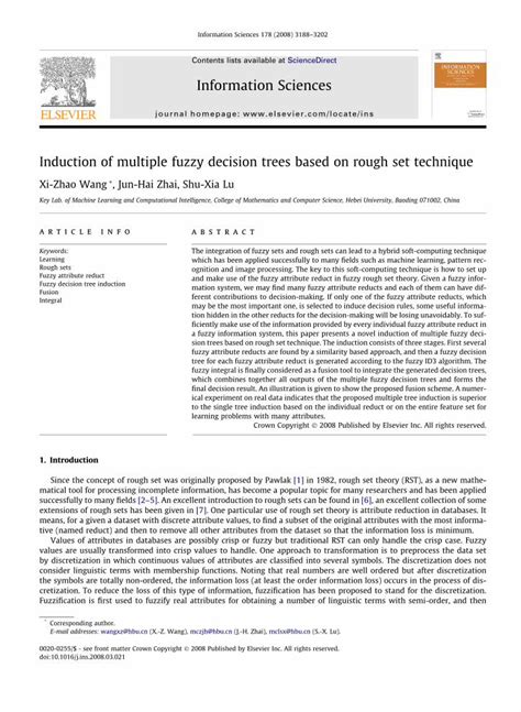 pdf induction of multiple fuzzy decision trees based on rough set technique dokumen tips