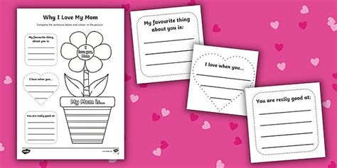 Free Why I Love My Mom Mother S Day Worksheet Twinkl