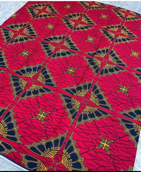 Red Ankara Fabrics African Print Wax Vintage Fabric African Fabric B