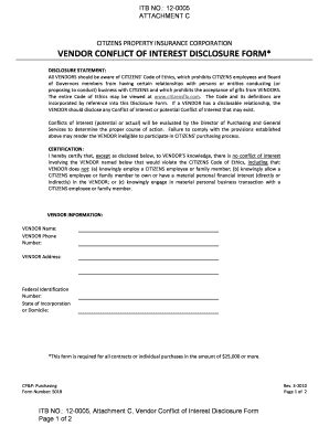 Conflict Of Interest Form Fill And Sign Printable Template Online