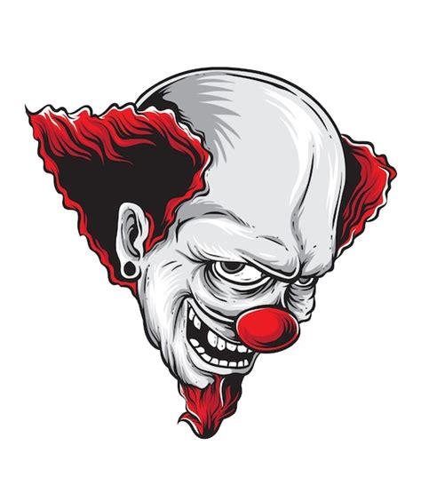 Cabeza De Payaso Aterrador Vector Premium