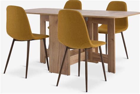 ALLING L100 163 Tafel Eiken 4 JONSTRUP Stoelen Curry JYSK