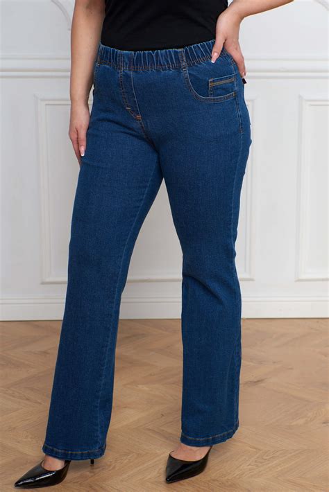 Spodnie Dzwony Plus Size Jeansowe Julita Z Wysokim Stanem XXL Moda