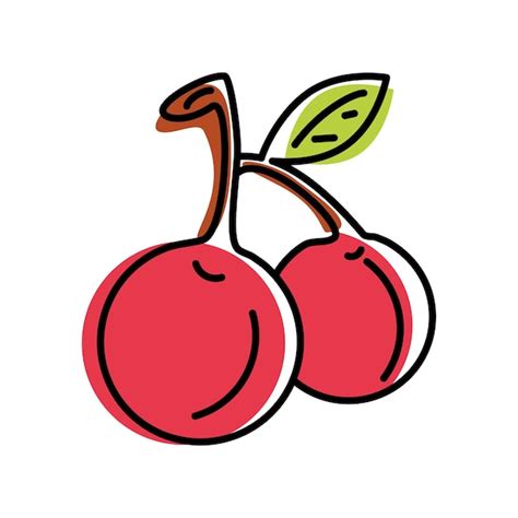 Icono De Fruta Fresca De Cereza Aislado Vector Premium