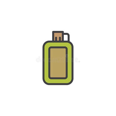 Icono Llenado Del Esquema Del Frasco De Agua Ilustración del Vector