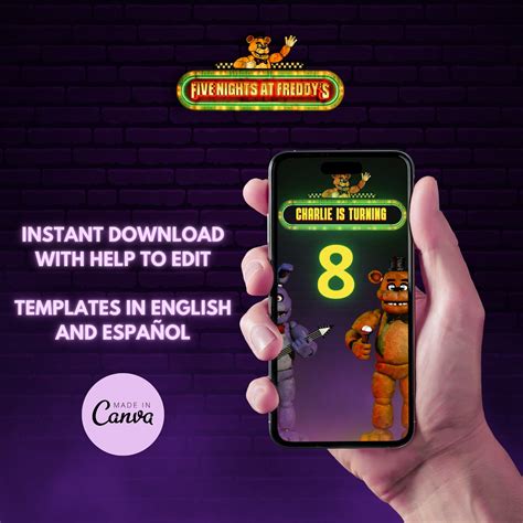 Video Invitación Digital de Five Nights at Freddy s ESPAÑOL ENGLISH