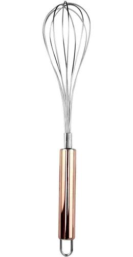 Fouet Fuê Batedor De Ovos Manual Silicone Cabo Aço Inox 25cm