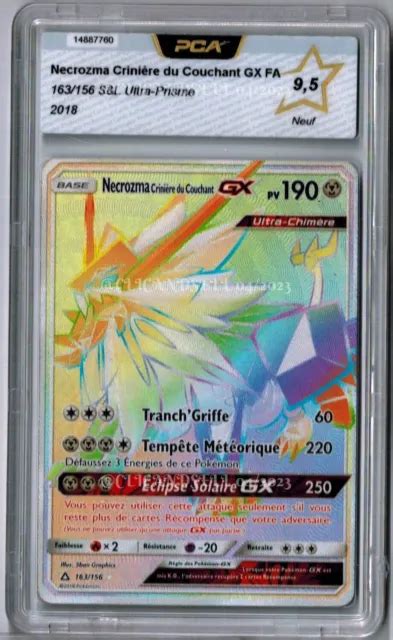 CARTE POKÉMON PCA Necrozma Crinière du Couchant GX 163 156 S L Ultra