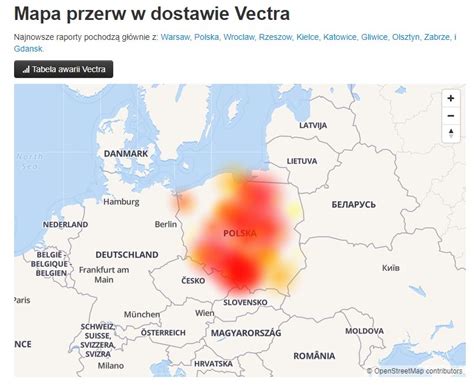 Przerwy w dostawie internetu w Polsce Mapy pokazują skalę problemu