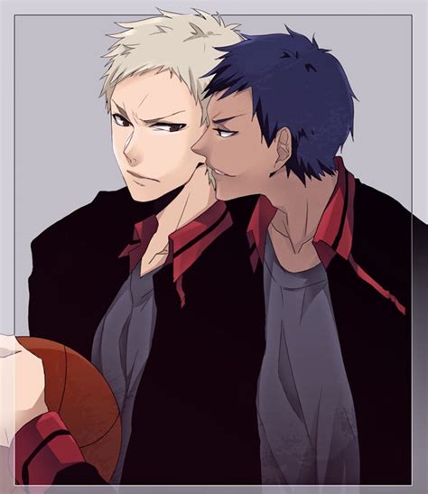 Aomine Daiki And Wakamatsu Kousuke Kuroko No Basuke Drawn By Pipipi