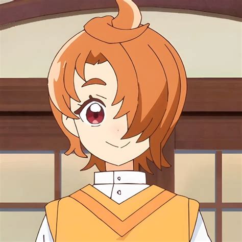 An Anime Character With Red Hair And Big Eyes Looking At The Camera