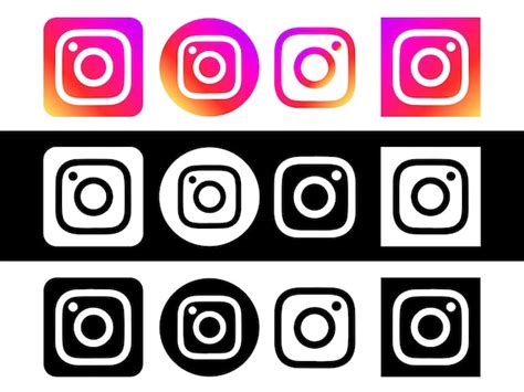 Vector de diseño de conjunto de iconos de instagram Vector Premium
