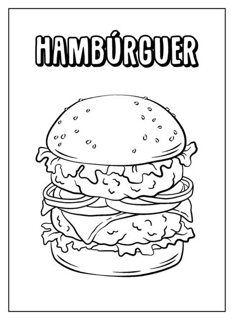 Desenhos de Hambúrguer para colorir Bora Colorir
