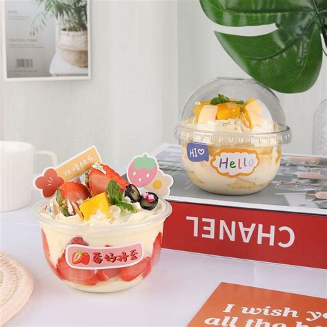 Jual H 821 Toples Makanan Plastik Model Bulat Takeaway Unik Wadah
