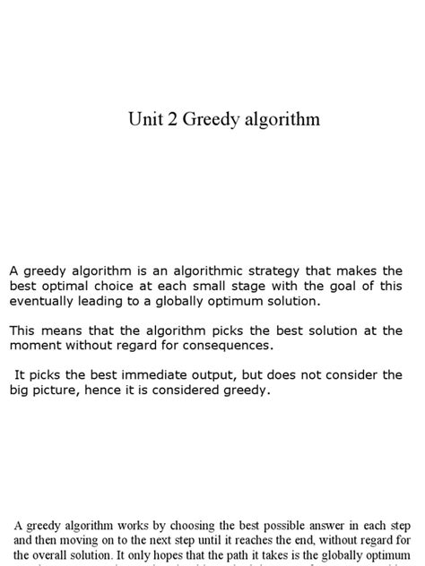 unit 2 greedy algorithm pdf mathematical optimization algorithms and data structures
