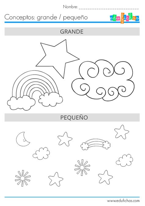 Conceptos Grande Peque O Fichas De Conceptos Cualitativos