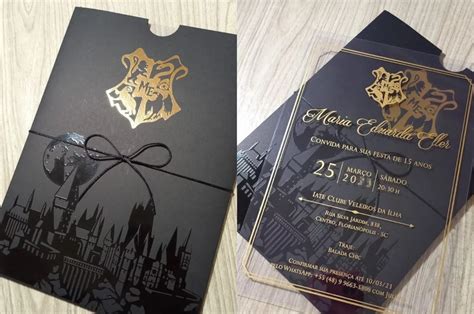 Convite 15 Anos Tema Harry Potter Atelier Andrea Nocera