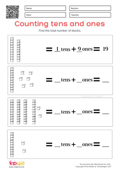 using base 10 blocks worksheets