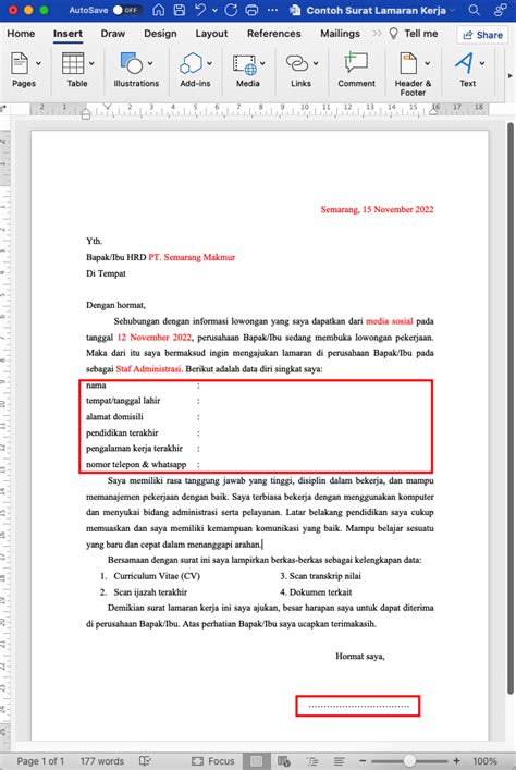 Contoh Resume Lamaran Kerja Word The Best Porn Website