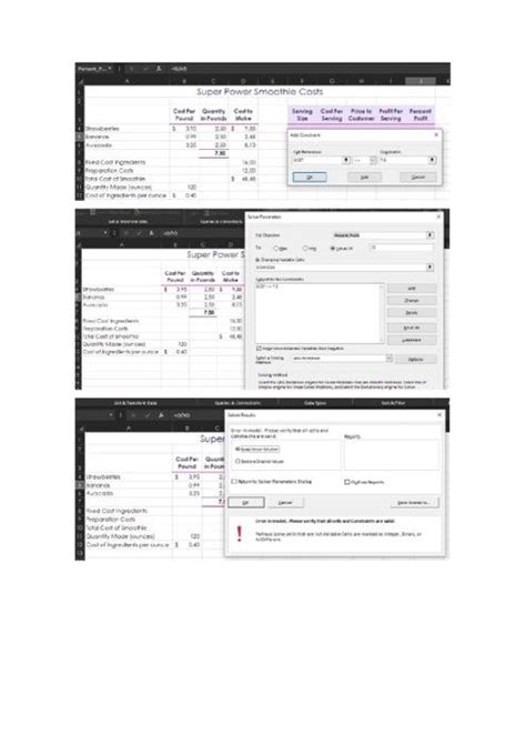 Solved Excel 8F Smoothie Costs Project Description Bonanas Chegg