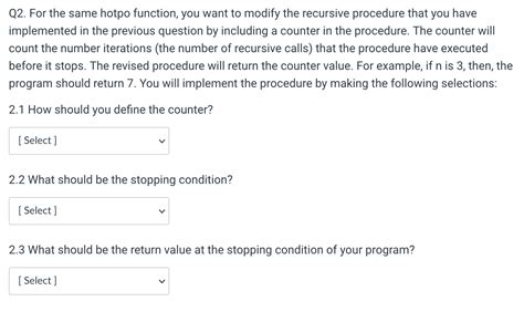 solved write a recursive procedure to implement the