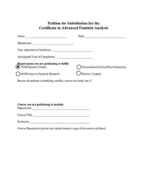 Fillable Online Certificate Petition For Substitution Form Fax Email